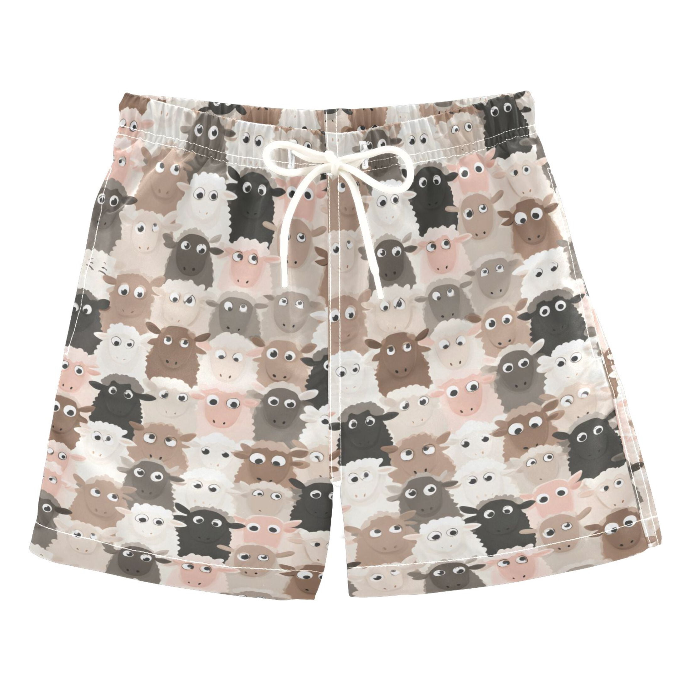 Cute Sheep Crowd Swim Trunks Quick Dry Beach Pool Board Shorts ...