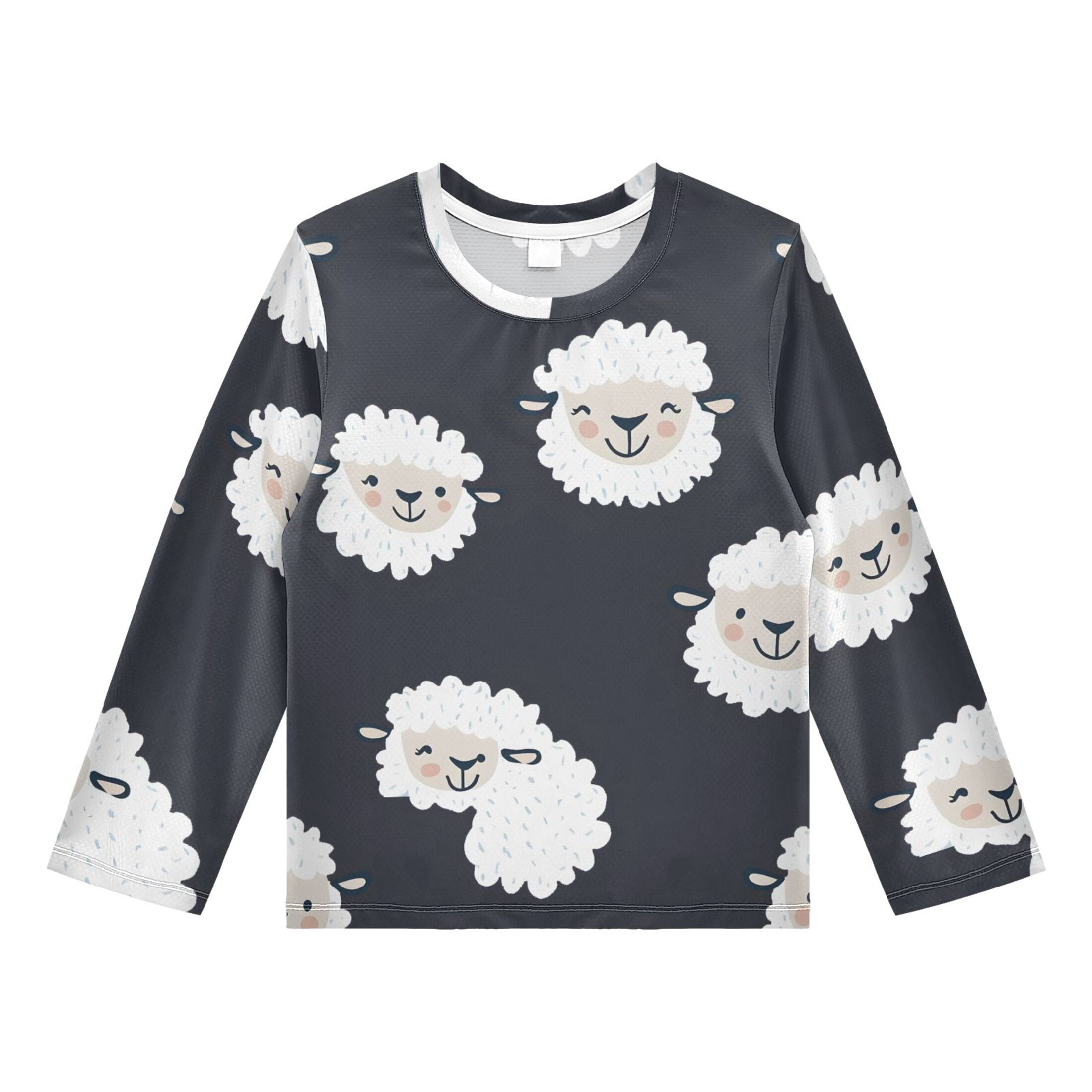 Cute Sheep Head Pattern Boys' Rash Guard Shirts UPF 50 Plus Sun ...