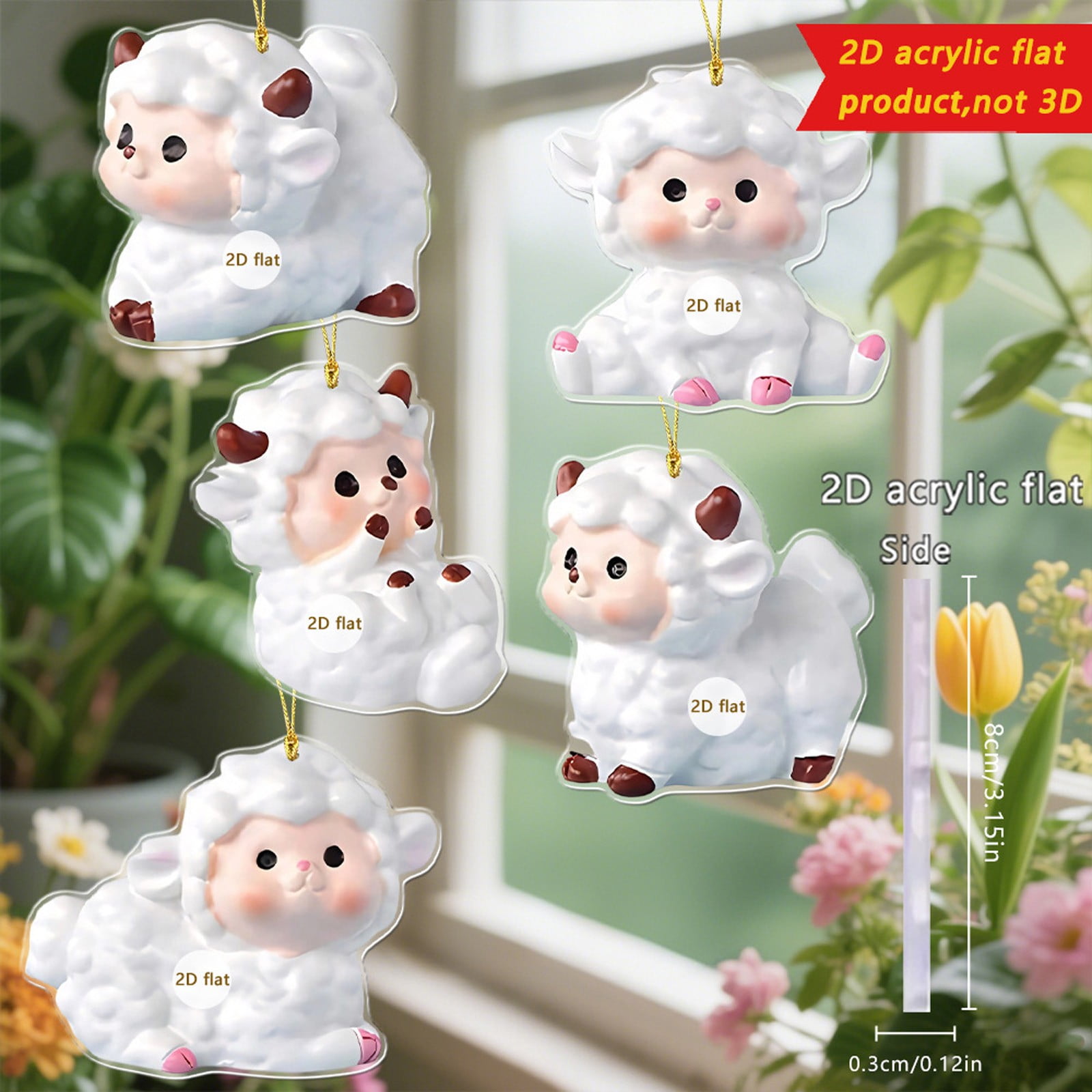 Cute Sheep Pendant Charm - 2D Animal Backpack Keychain for Klds ...