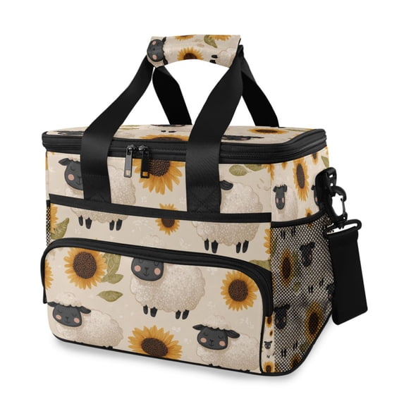 Cute Sheep Sunflowers Cartoon Portable Cooler Lunch Box Reusable ...
