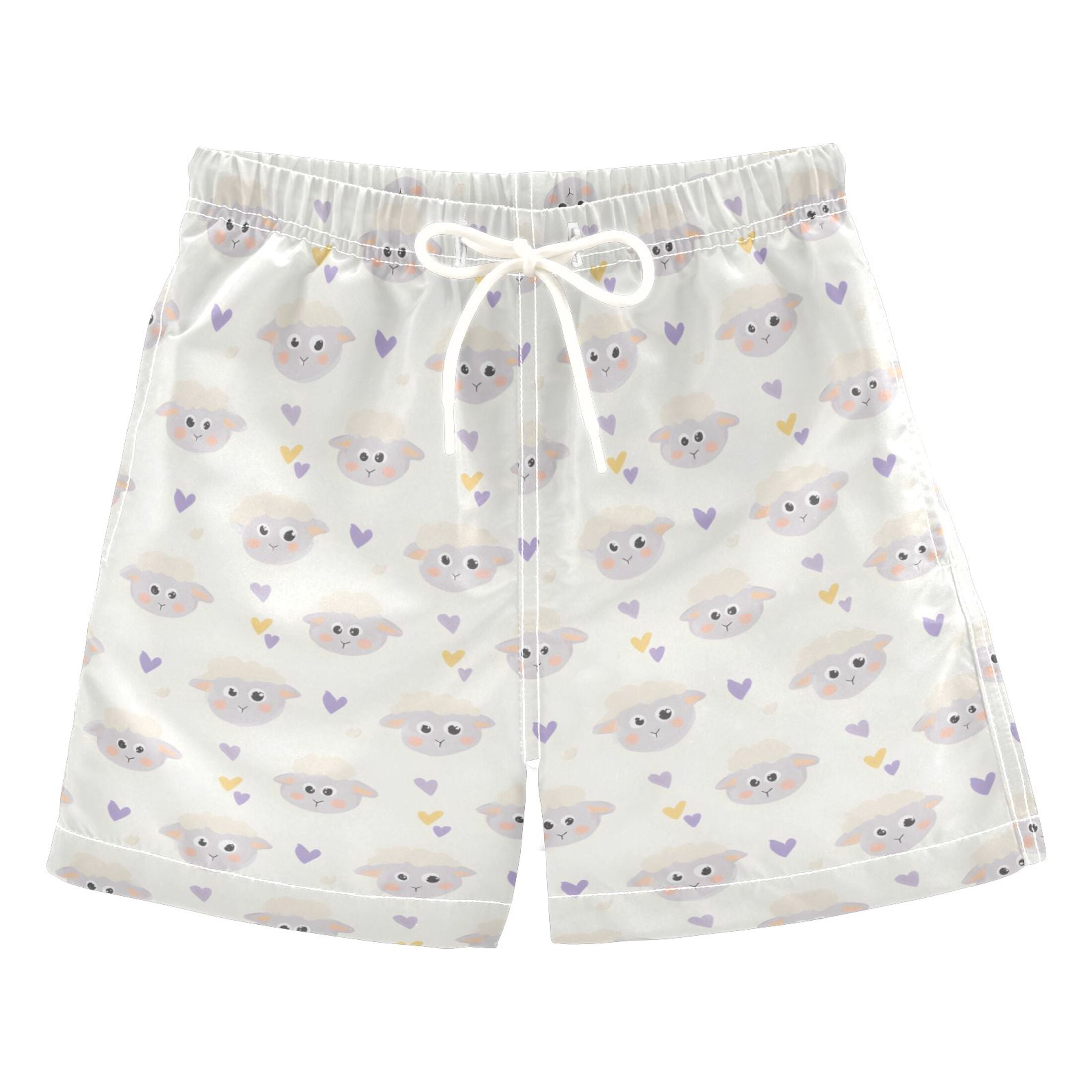 Cute Sheep Swim Trunks Quick Dry Beach Pool Board Shorts Lightweight ...