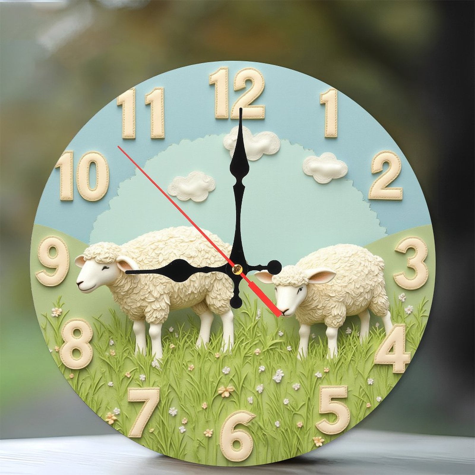 Cute Sheep Wall Clock， Farmhouse Decor， Pastoral Style， Whimsical Design， Home Decor， Living ...