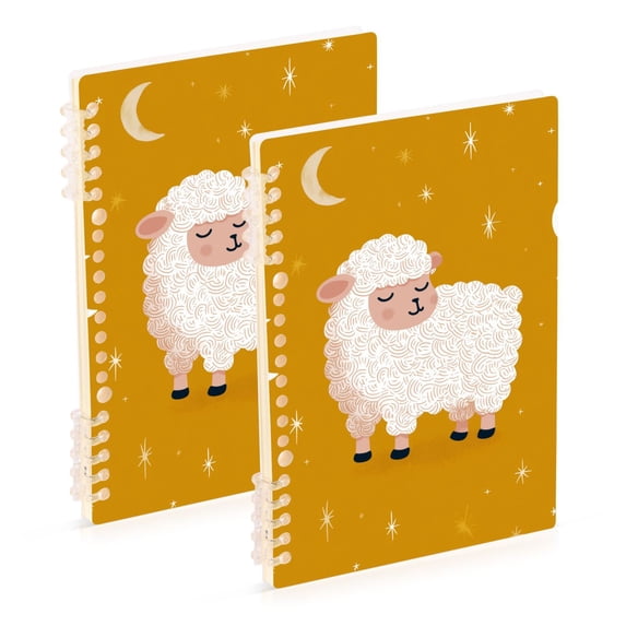 Cute Sheep with White Moon Stars Notebook Detachable Coil Notebook ...