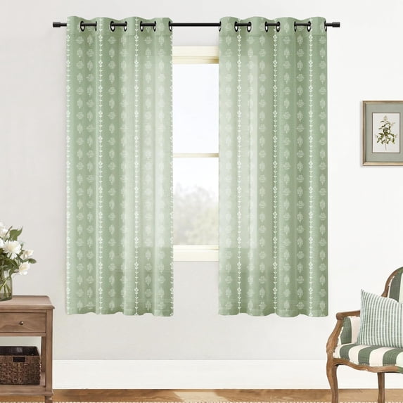 Cute Sheer Curtains 72 Inches Long for Living Room,Boho Floral ...