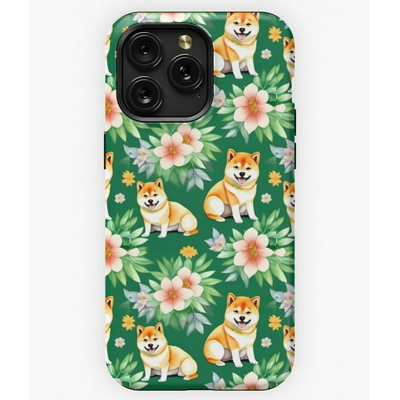 Cute Shiba Inu Flowers Natural Art G3918 Phone Case for iPhone17 16 15 ...