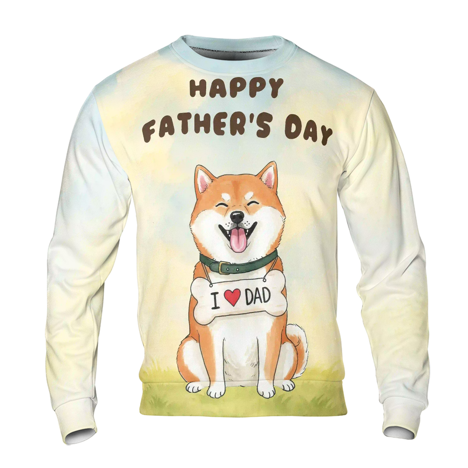 Cute Shiba Inu Loves Dad Happy Father's Day All Over Print 3D ...