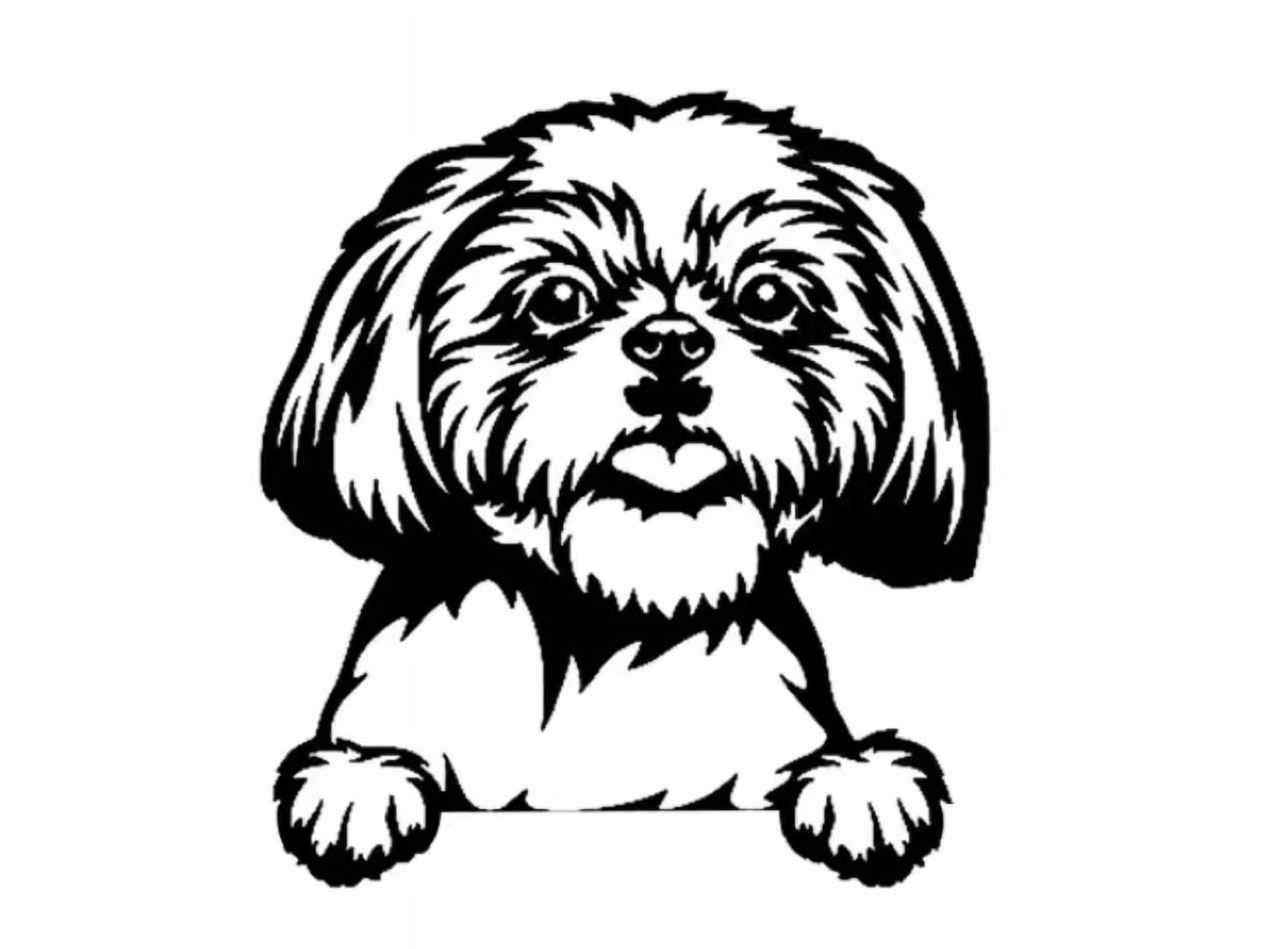 Cute Shih Tzu Car Decal, Silhouette Decal Window Cling Graphic, Pup on ...