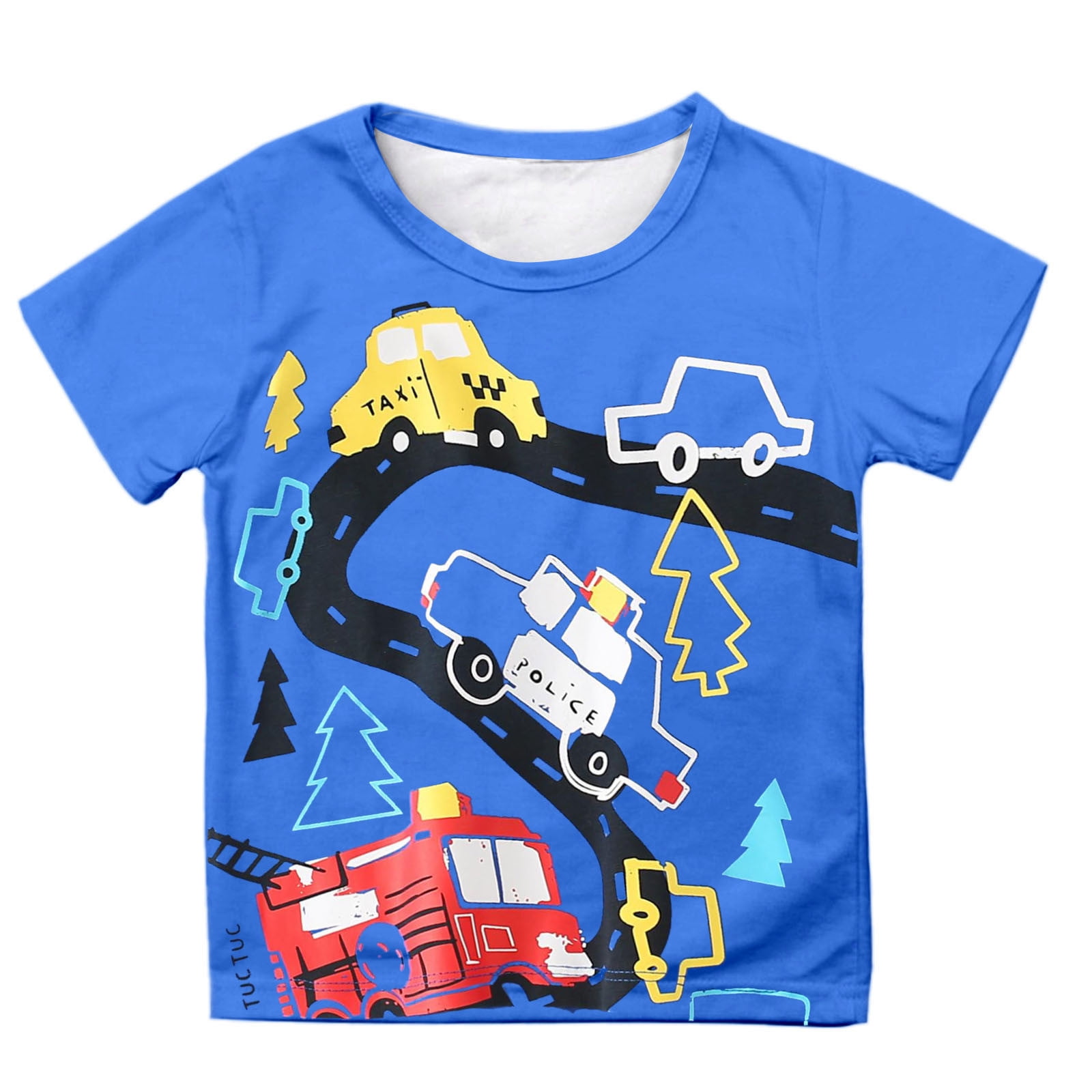 Cute Shirts Boys Girls 10-11 Years Blue Top for Kids Girls Unisex Round ...