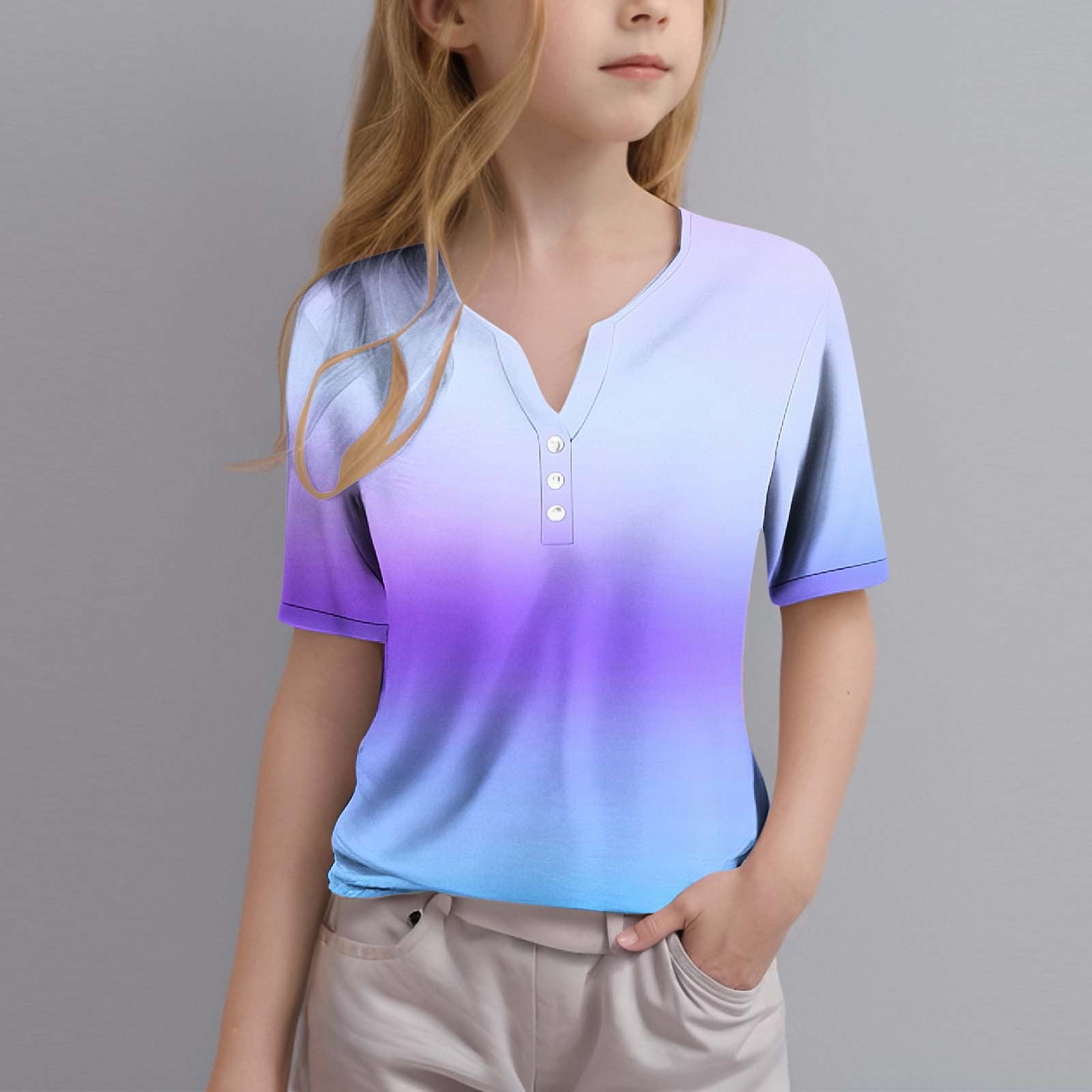 Cute Shirts for Teens Girls Trendy V Neck Top Short Sleeve Tops for ...