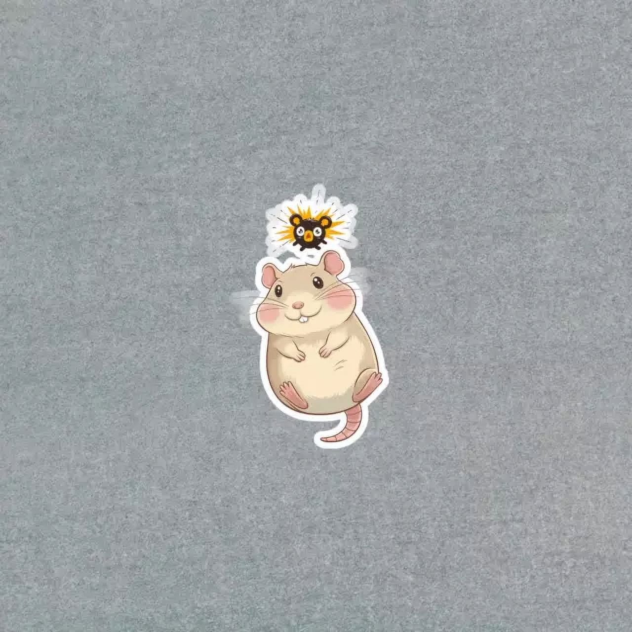 Cute Shocked Hamster Sticker - Kawaii Animal Cartoon Decalphone Decal ...