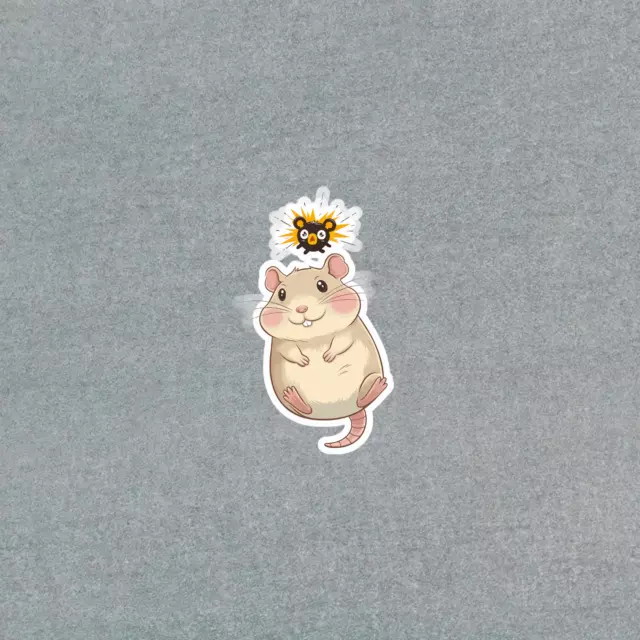 Cute Shocked Hamster Sticker - Kawaii Animal Cartoon Decalphone Decal ...