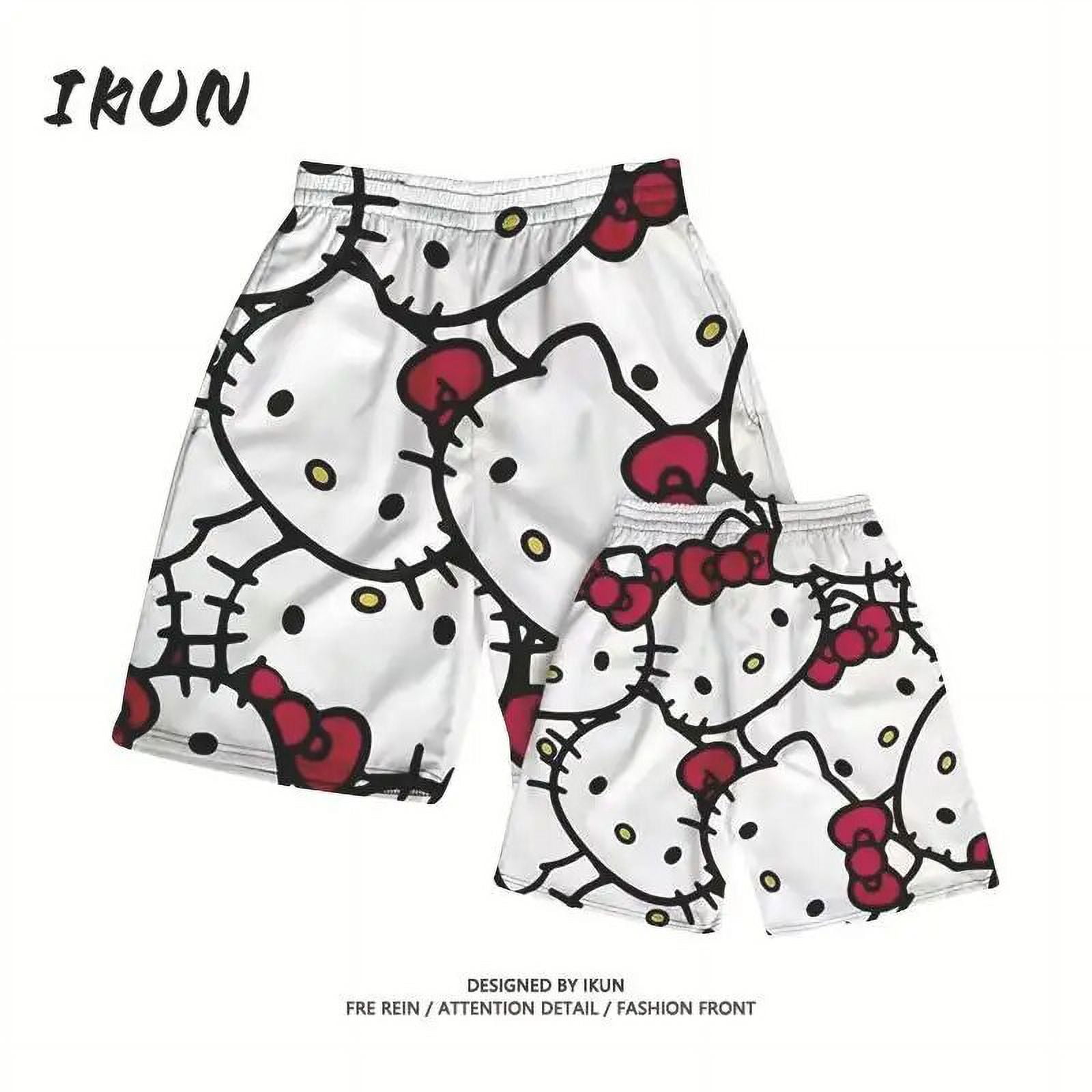 Cute Shorts Hello Kitty Sanrio Pants Y2k Baggy Chic and Elegant Woman ...