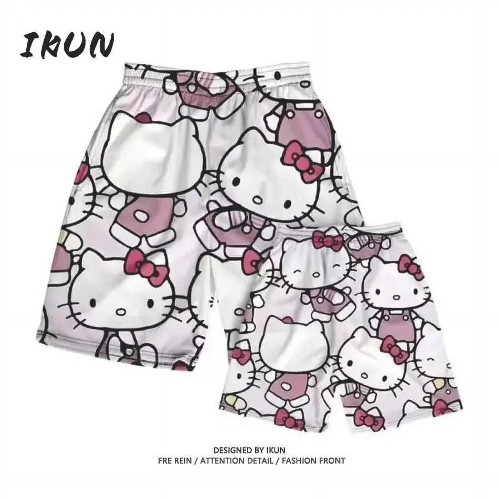 Cute Shorts Hello Kitty Sanrio Pants Y2k Baggy Chic and Elegant Woman ...
