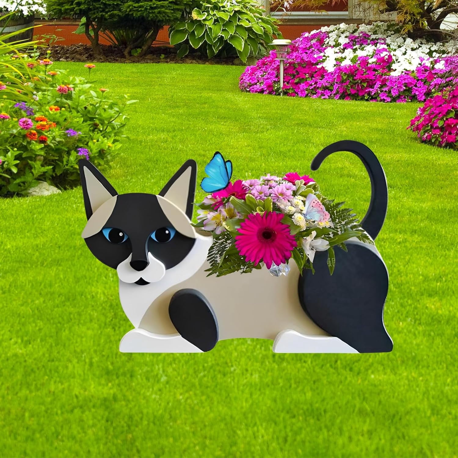 Cute Siamese Cat Planter Pots, Garden Dog Flower Planter, Dog Planters ...