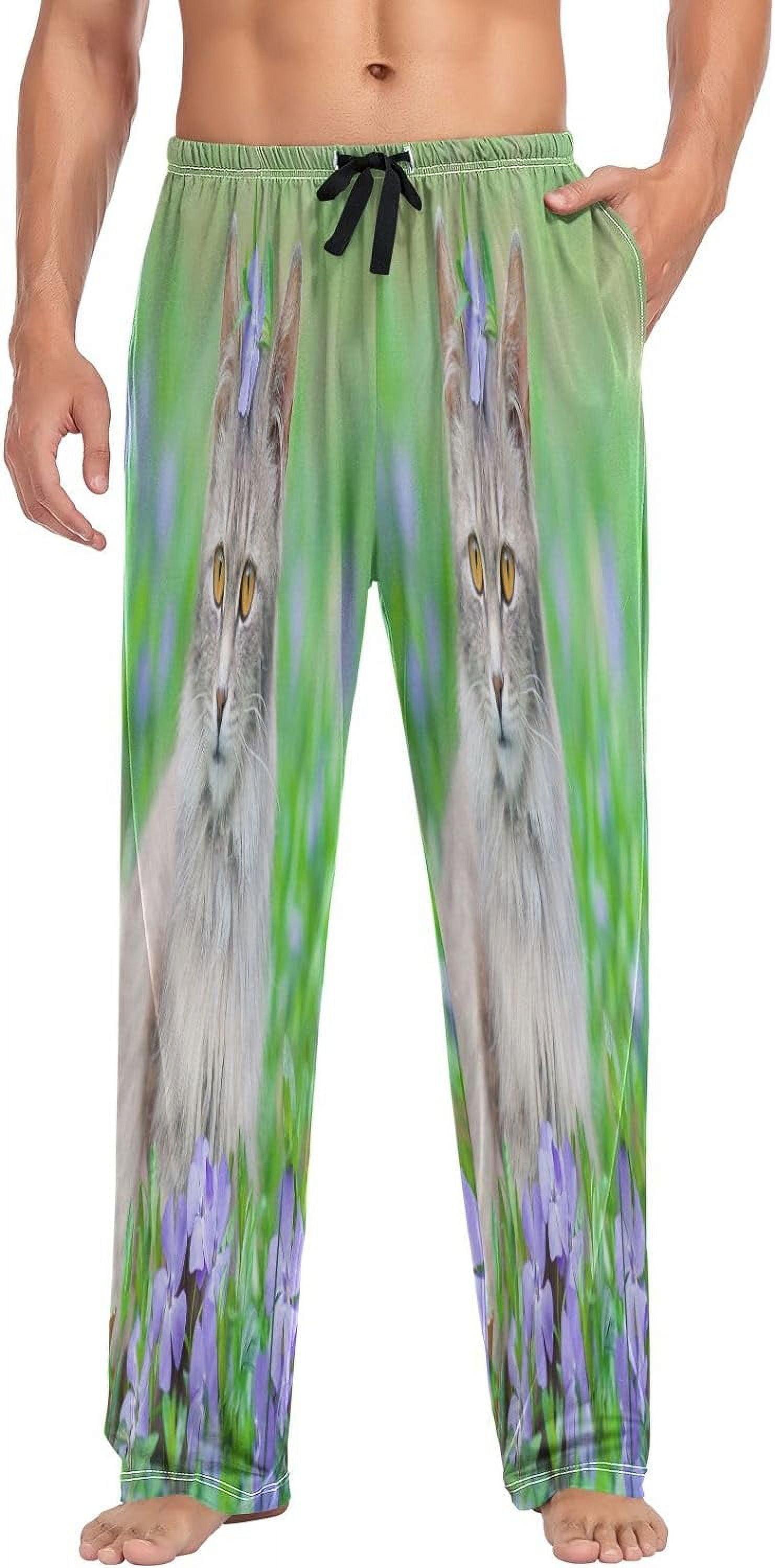 Cute Siberian Cat Men's Pajama Pants Lightweight Sleepwear Bottom ...