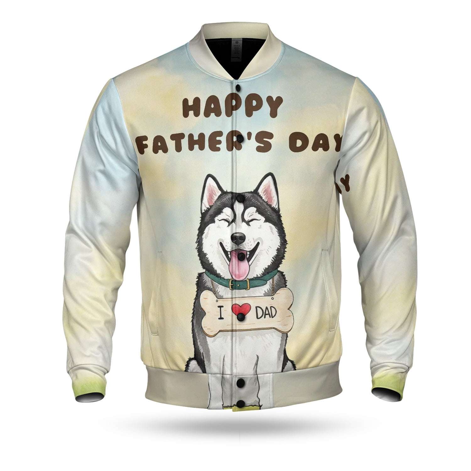 Cute Siberian Husky Loves Dad Happy Father's Day All Over Print 3D ...