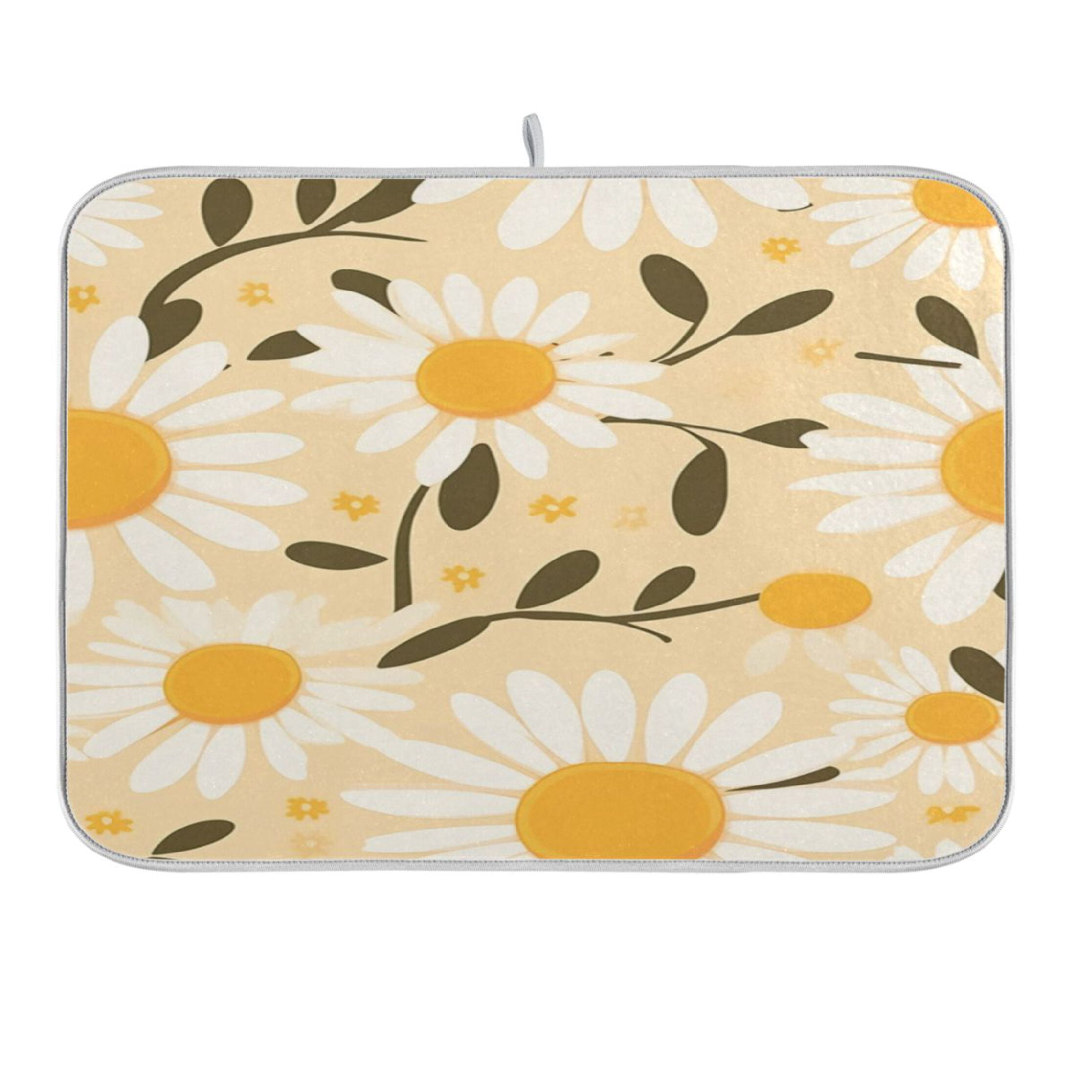Cute Simple Daisies Dish Drying Mat for Kitchen Counter 18x24 In ...