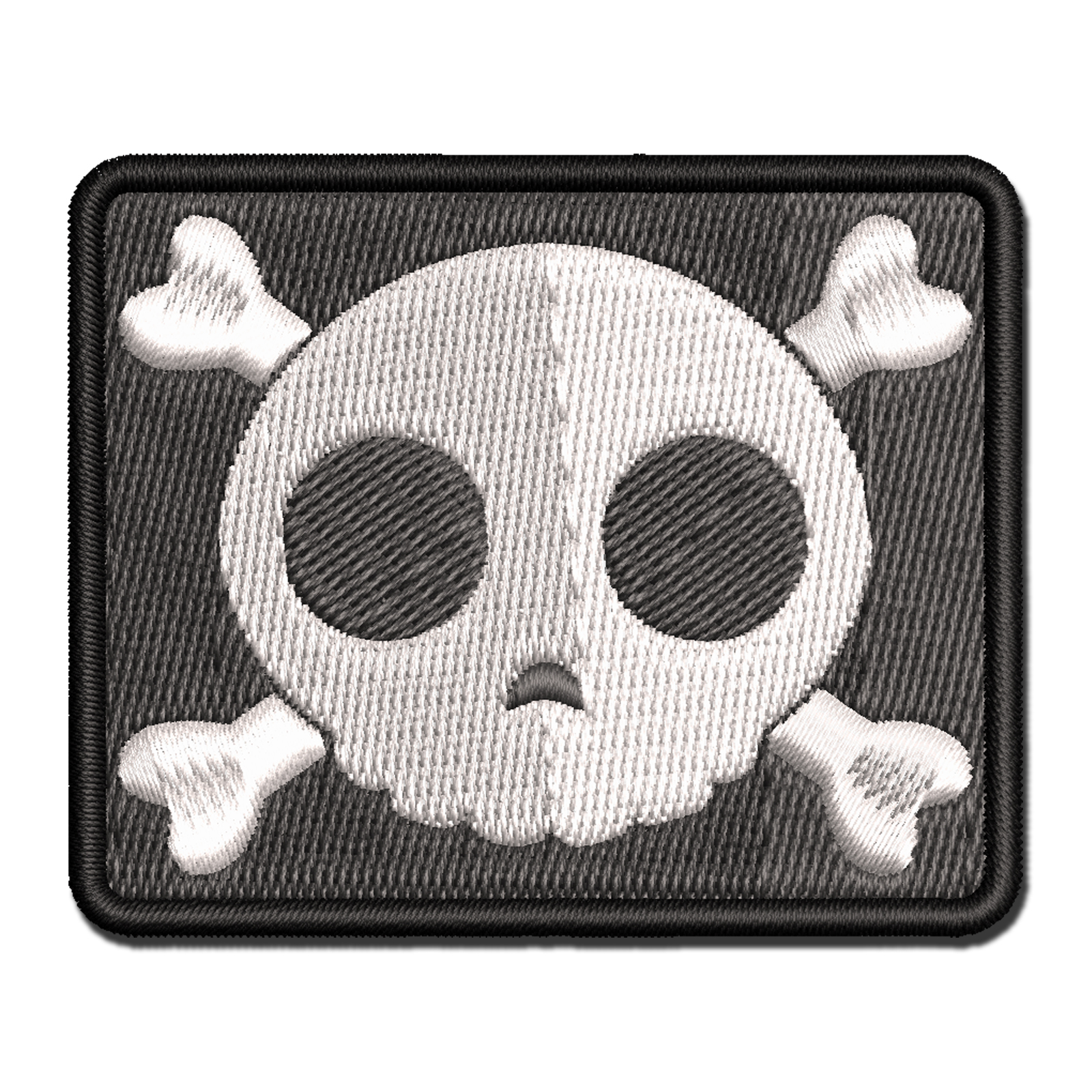 Cute Simple Skull and Crossbones Applique Multi-Color Embroidered Hook & Loop Patch - 2.0 Inch ...