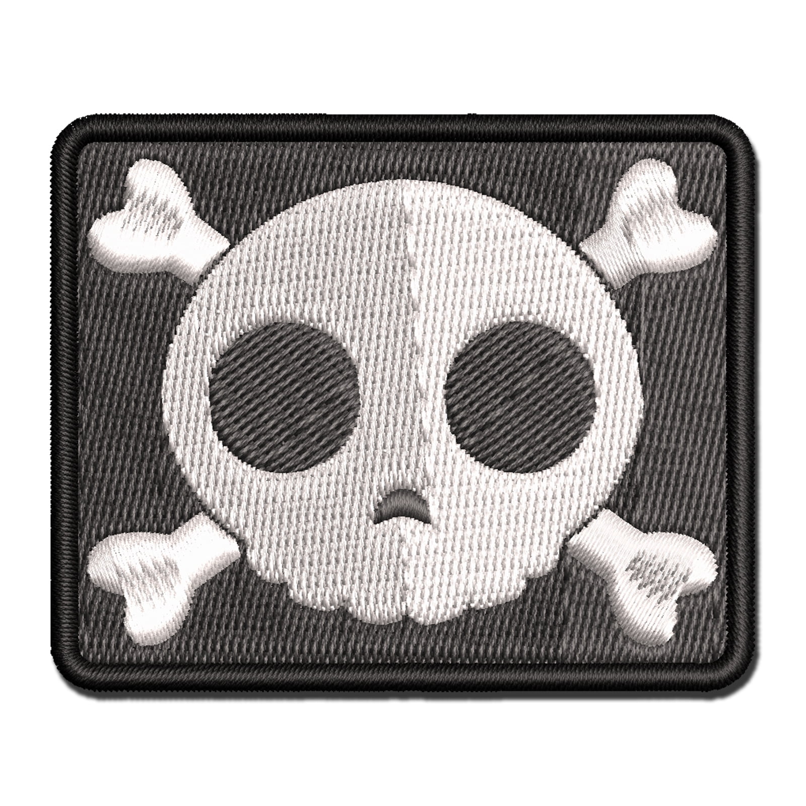 Cute Simple Skull and Crossbones Applique Multi-Color Embroidered Iron ...