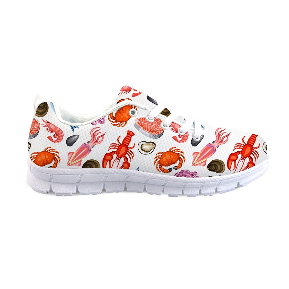 Cute Simple Tiny Fish Print Sneakers Lace-Up Flats Women Spring Travel ...