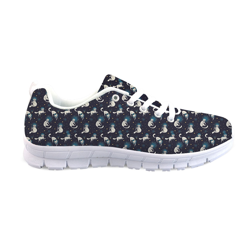 Cute Simple Tiny Fish Print Sneakers Lace-Up Flats Women Spring Travel ...