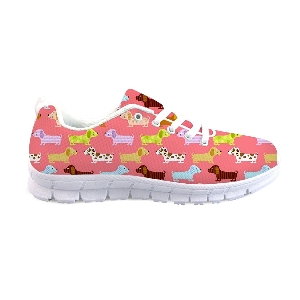 Cute Simple Tiny Fish Print Sneakers Lace-Up Flats Women Spring Travel ...