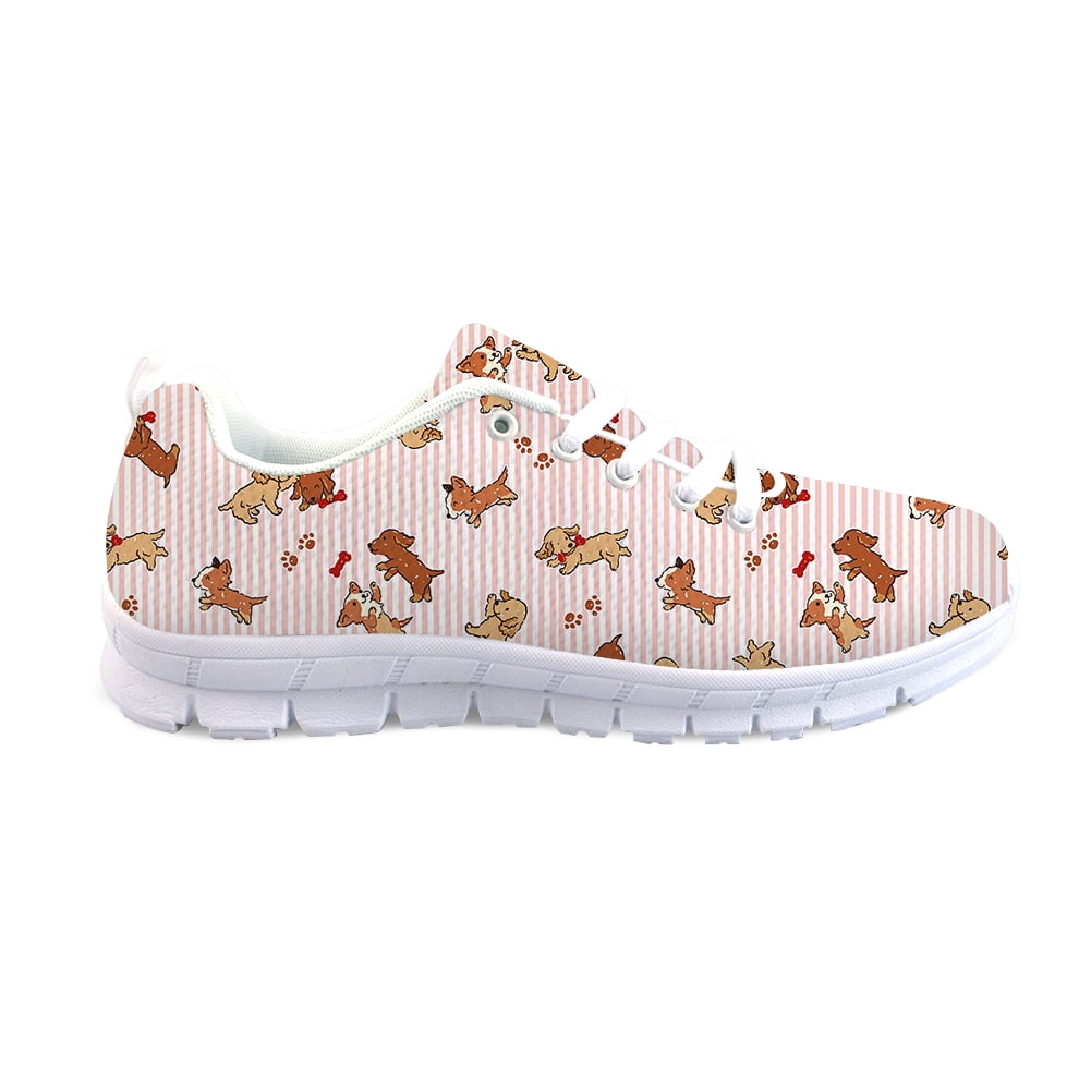 Cute Simple Tiny Fish Print Sneakers Lace-Up Flats Women Spring Travel ...