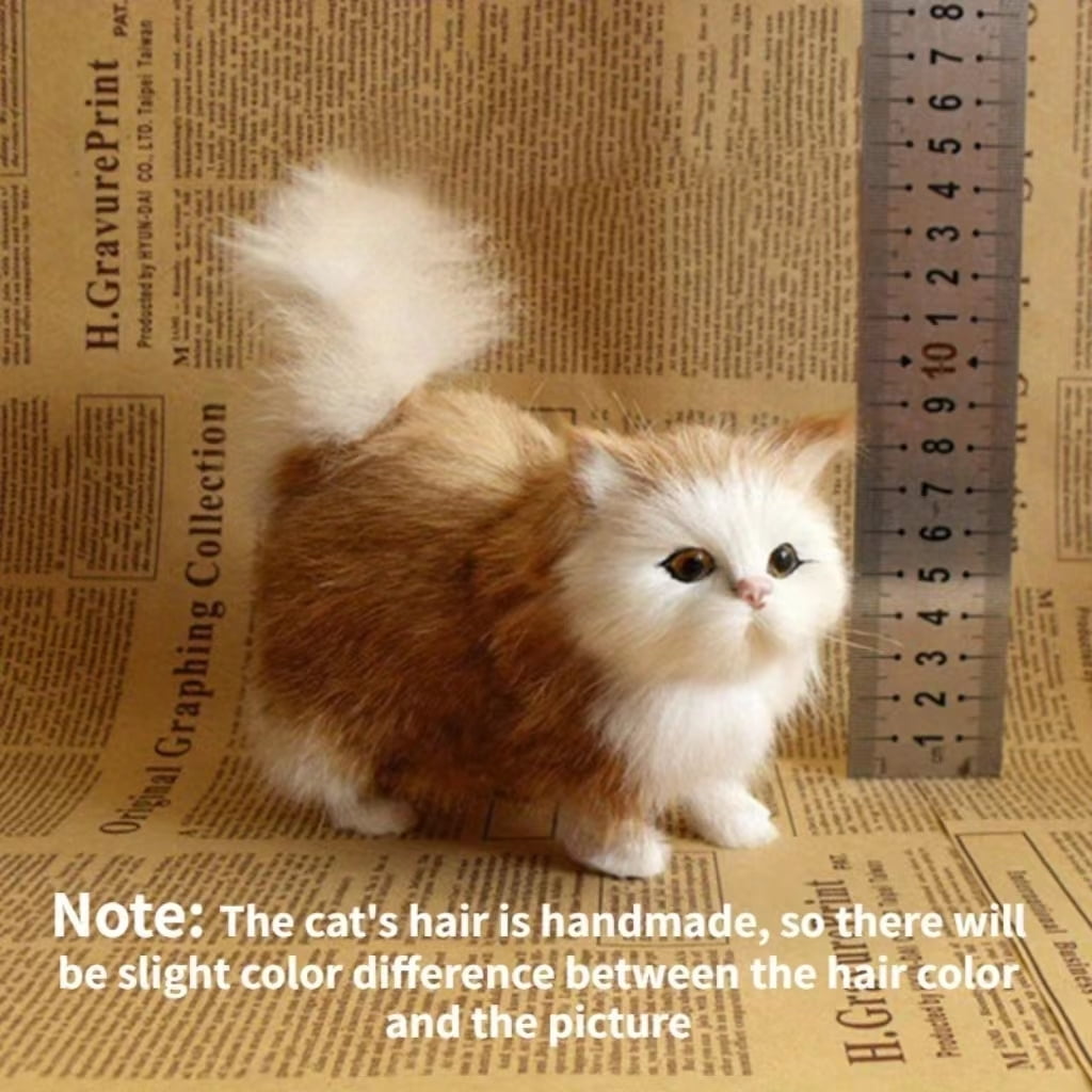 Cute Simulation Cat Plush Toys Soft Stuffed Kitten Model Fake Cat ...