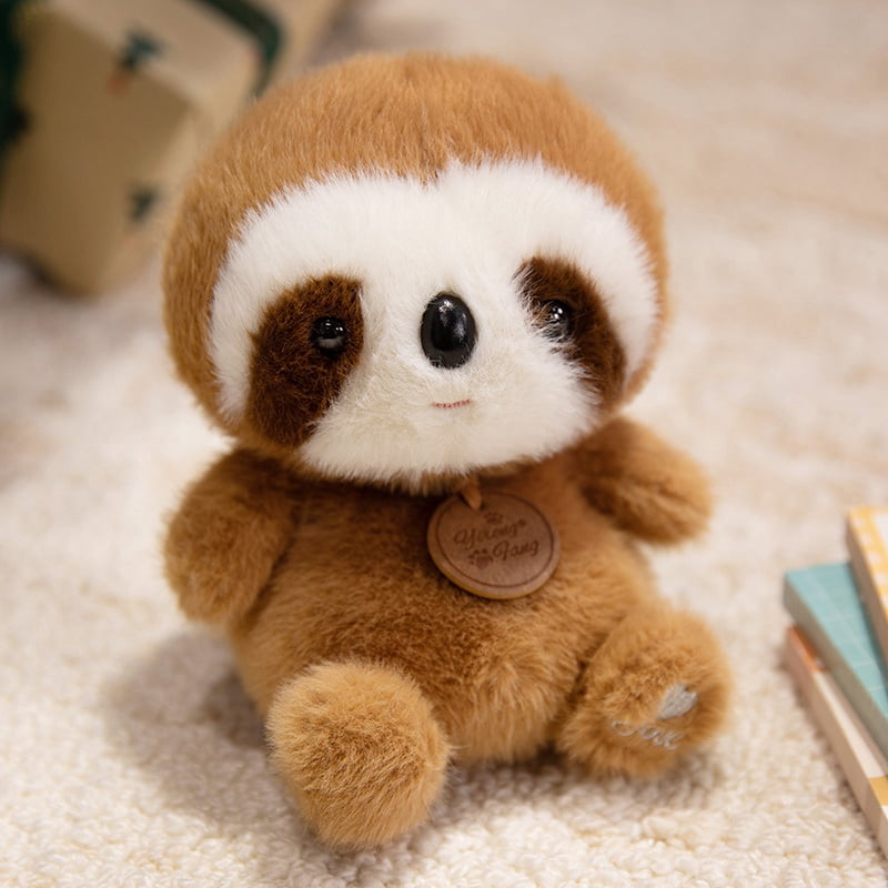 Cute Sitting Animals Red Panda Fox Sloth Cat Soft Plush Dolls Stuffed ...