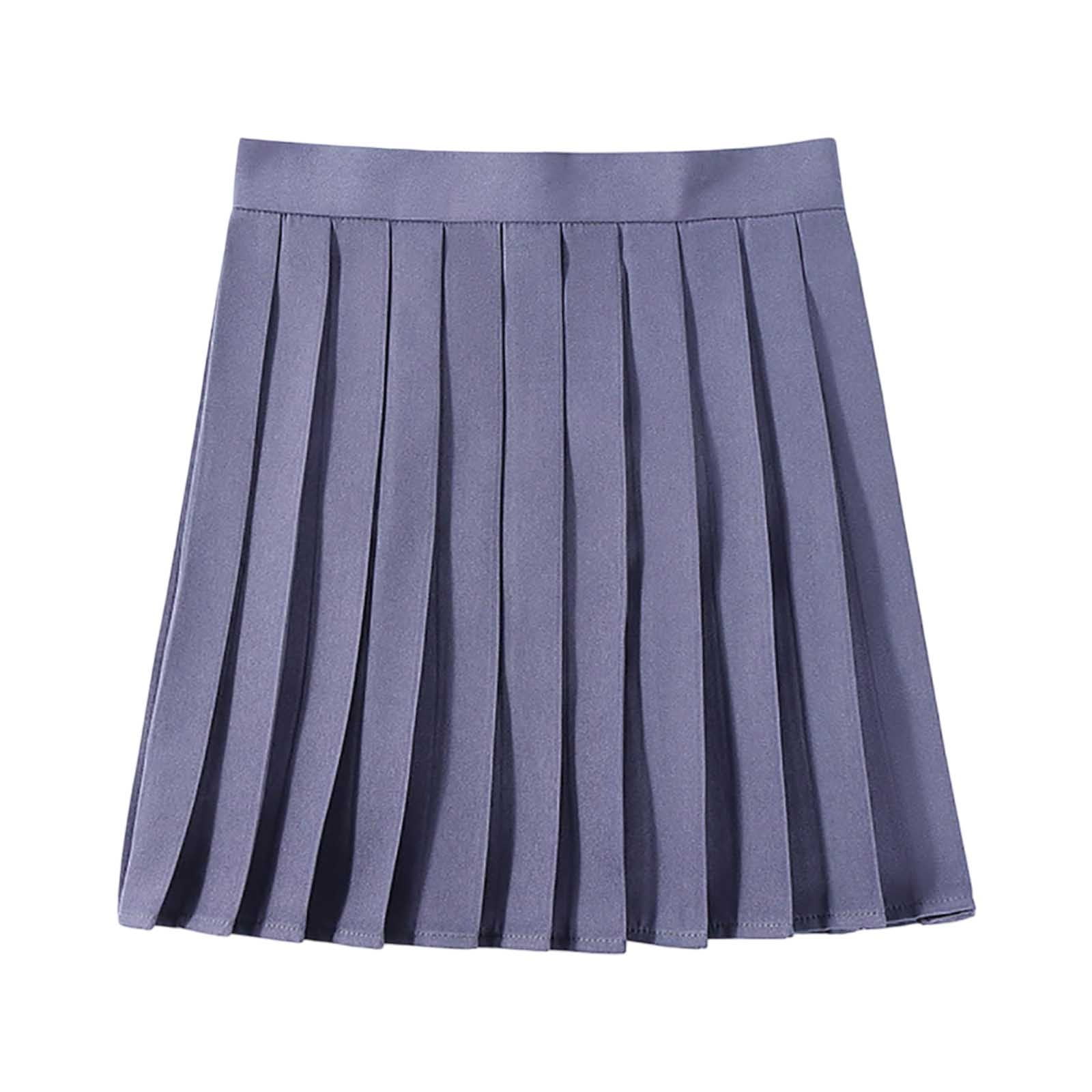 Cute Skirts for Women Spring Fall High Waist Pleated Skirt A Line Solid ...