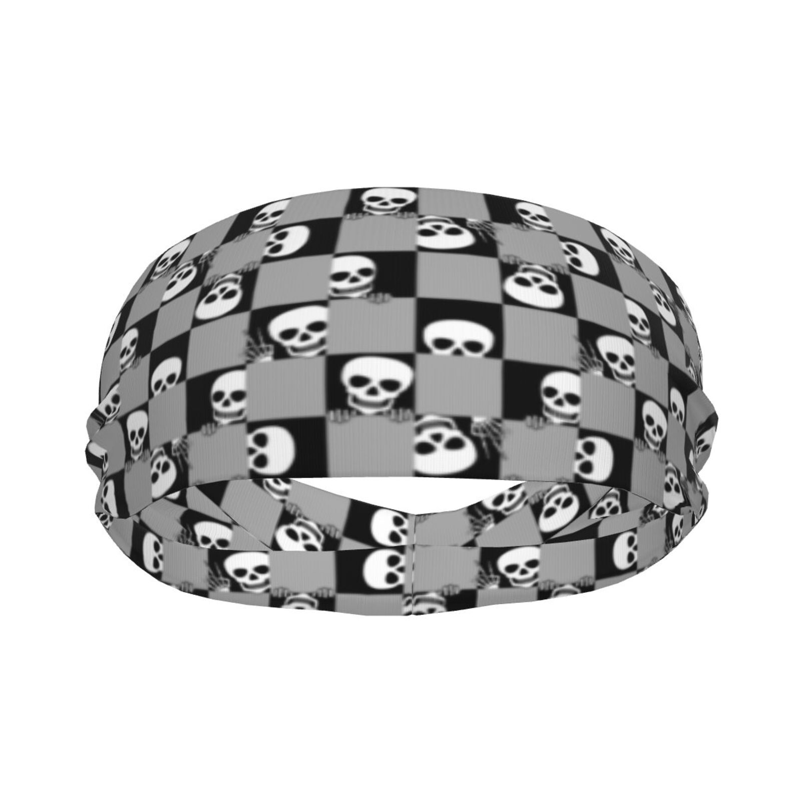 Cute Skull Plaid Sweat Bands Headbands for Women Men - Moisture Wicking ...