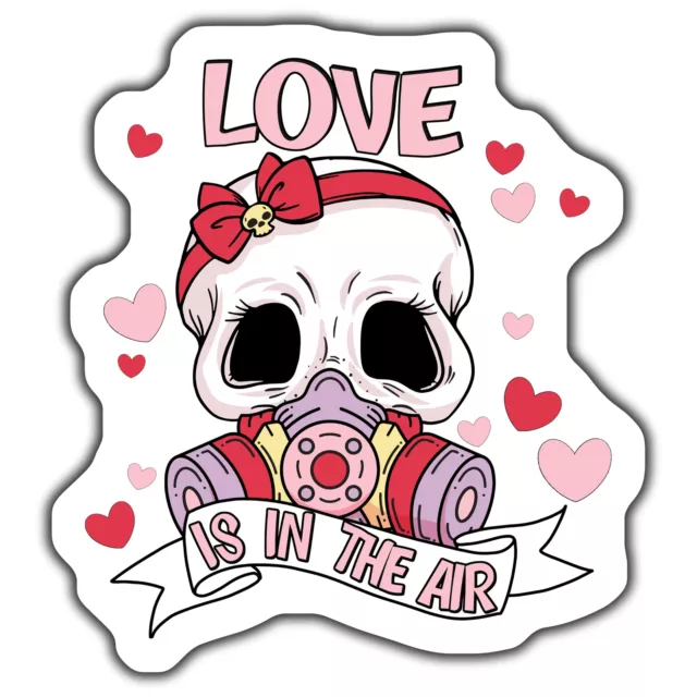 Cute Skull Sticker, Love Is In The Air Skull Art, Skull With Gas Mask ...