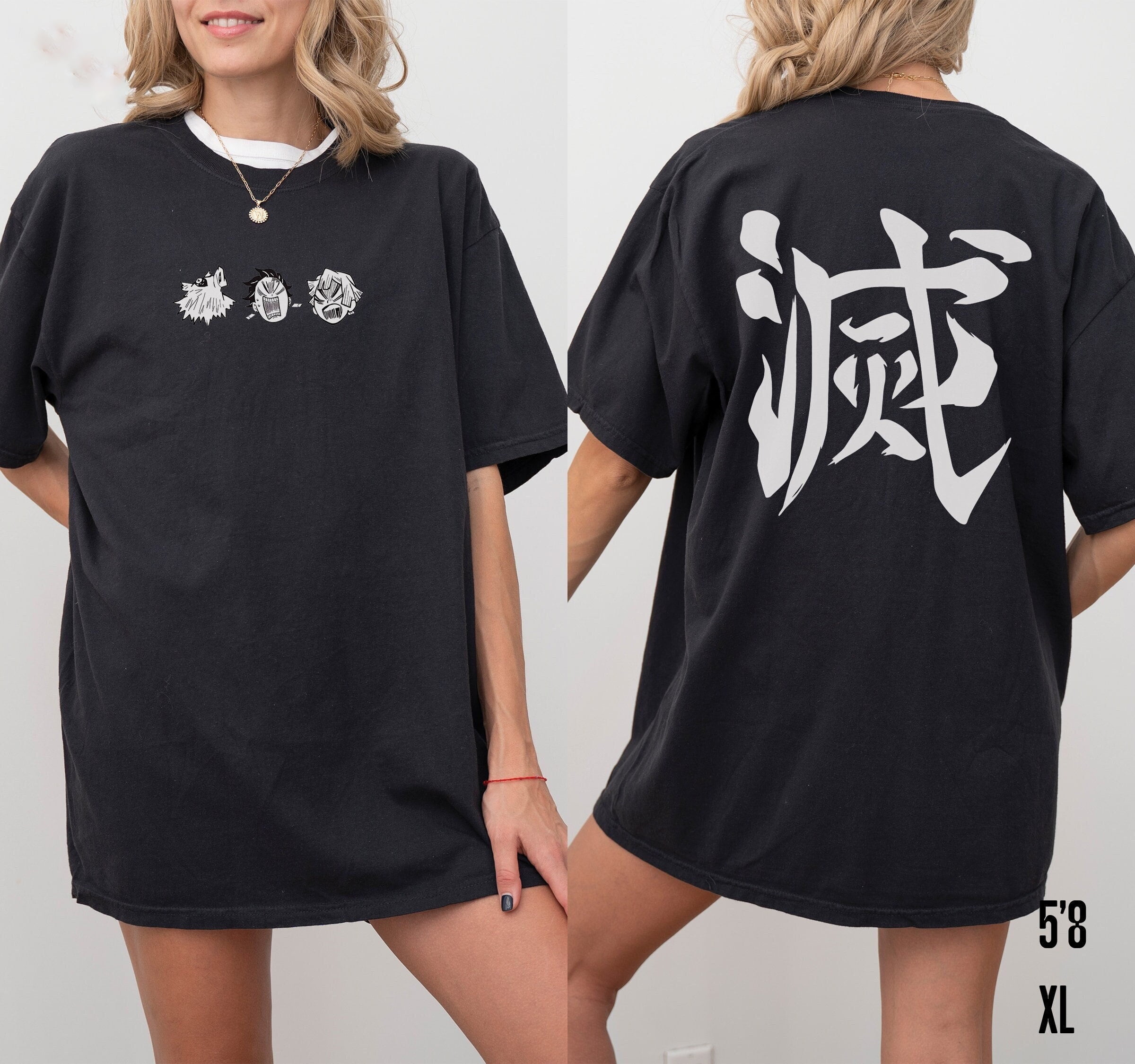 Cute Slayer Corps Shirt,Tanjiro,Zenitsu,Inosuke,Oversize Anime Shirt ...