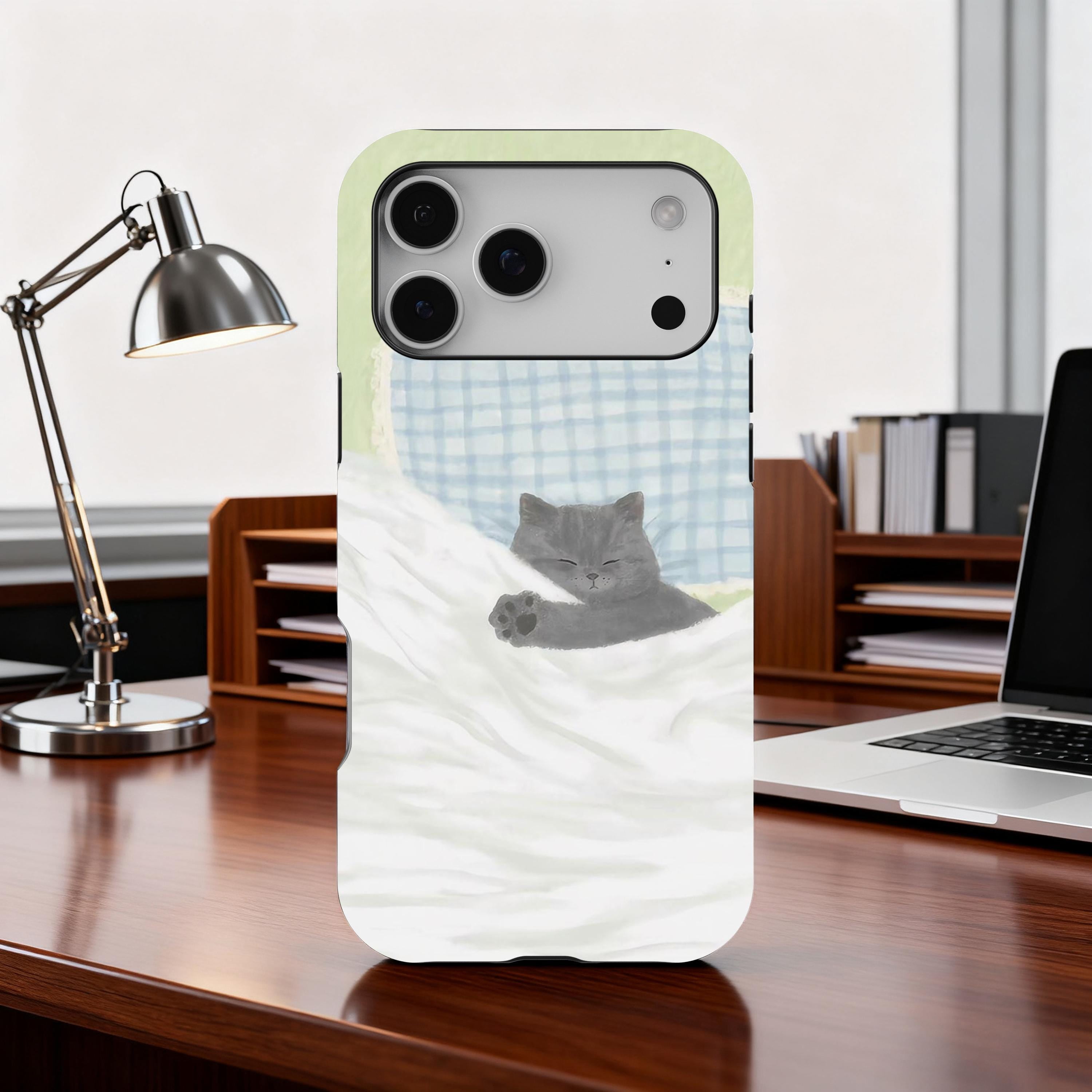 Cute Sleeping Cat Phone Case Cozy Kitten Art Style 17 through 11 Pro ...