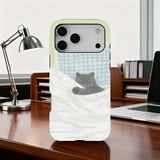 Cute Sleeping Cat Phone Case Cozy Kitten Art Style 17 through 11 Pro ...