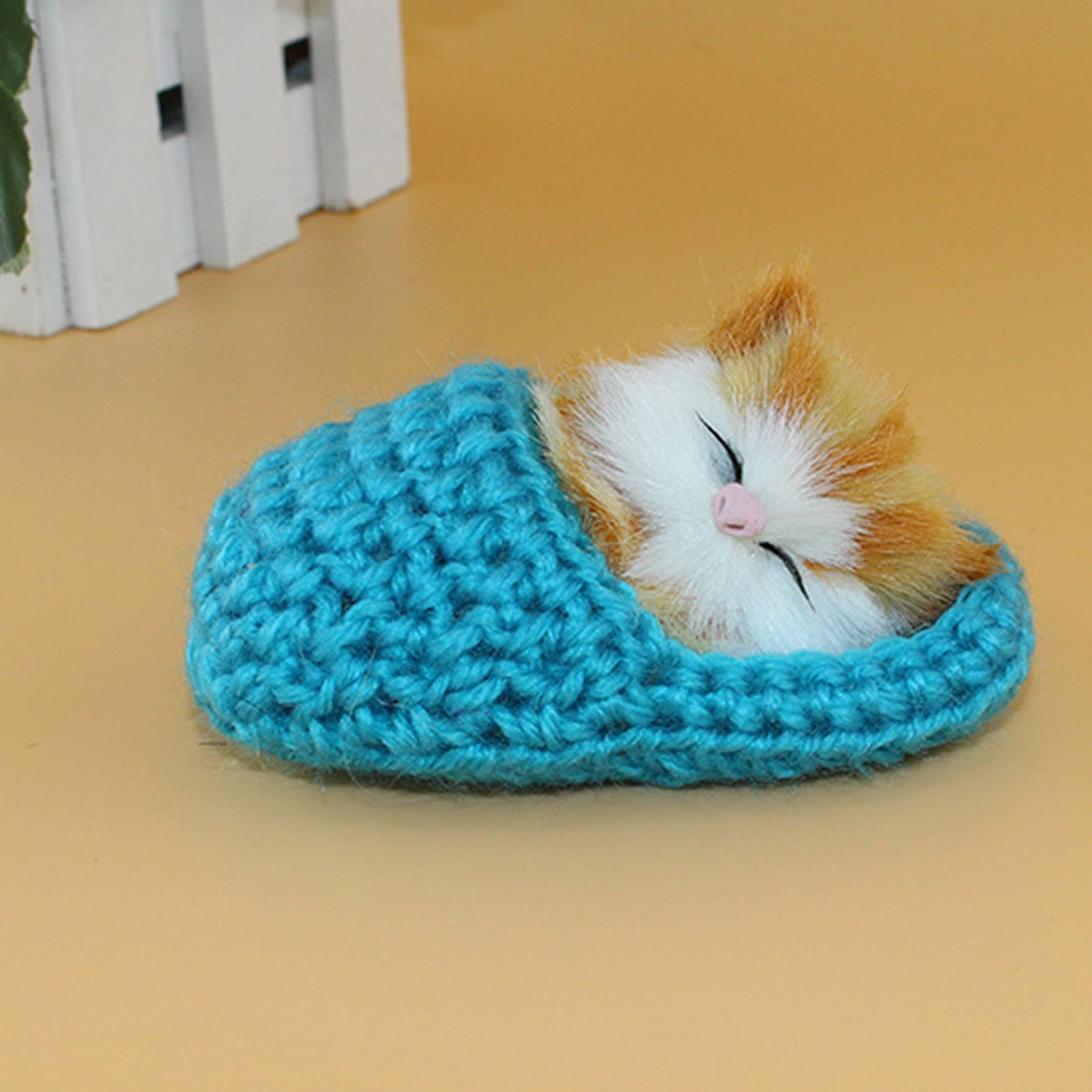 Cute Sleeping Cat Slippers Plush Toy â Sound Meow & Decor for Kids ...