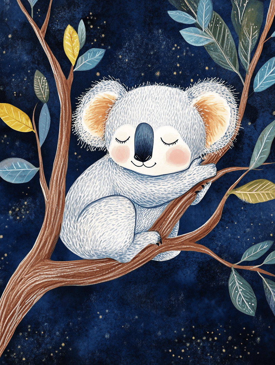 Cute Sleeping Koala Canvas Print/Wall Art， Suitable for Bedroom Decor ...