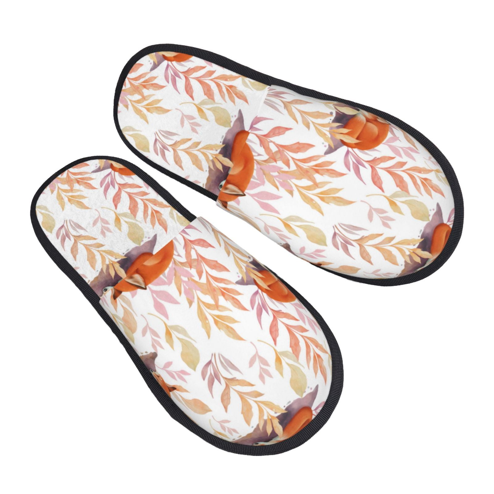 Cute Sleepy Fox House Slippers for Women Indoor, Fuzzy Warm Women's ...