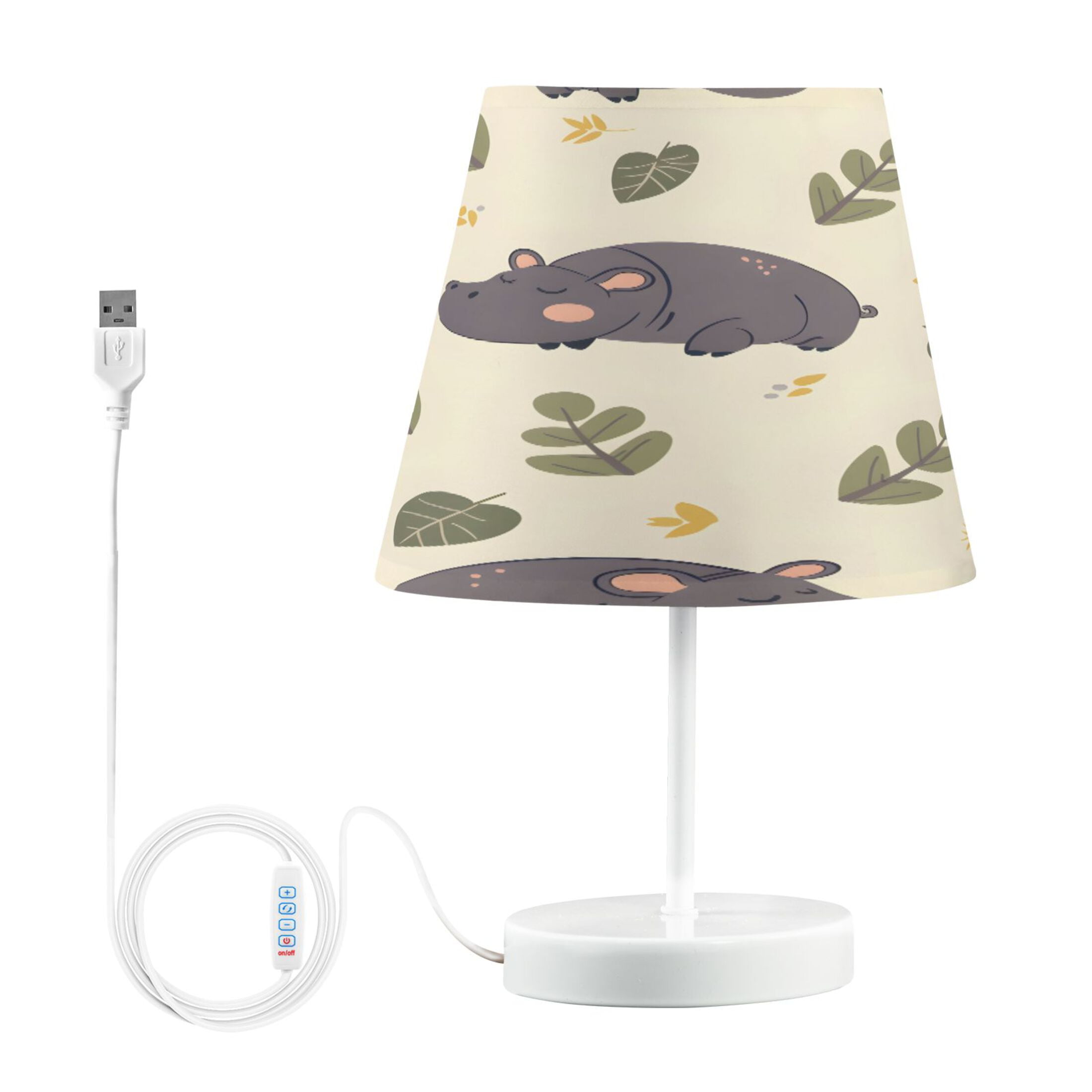Cute Sleepy Hippo Desk Lamp LED Table Nightstand Lamps with 3 Color ...