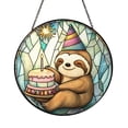 Cute Sloth Animal Stained Glass Style Suncatcher Window Hanging Decor ...
