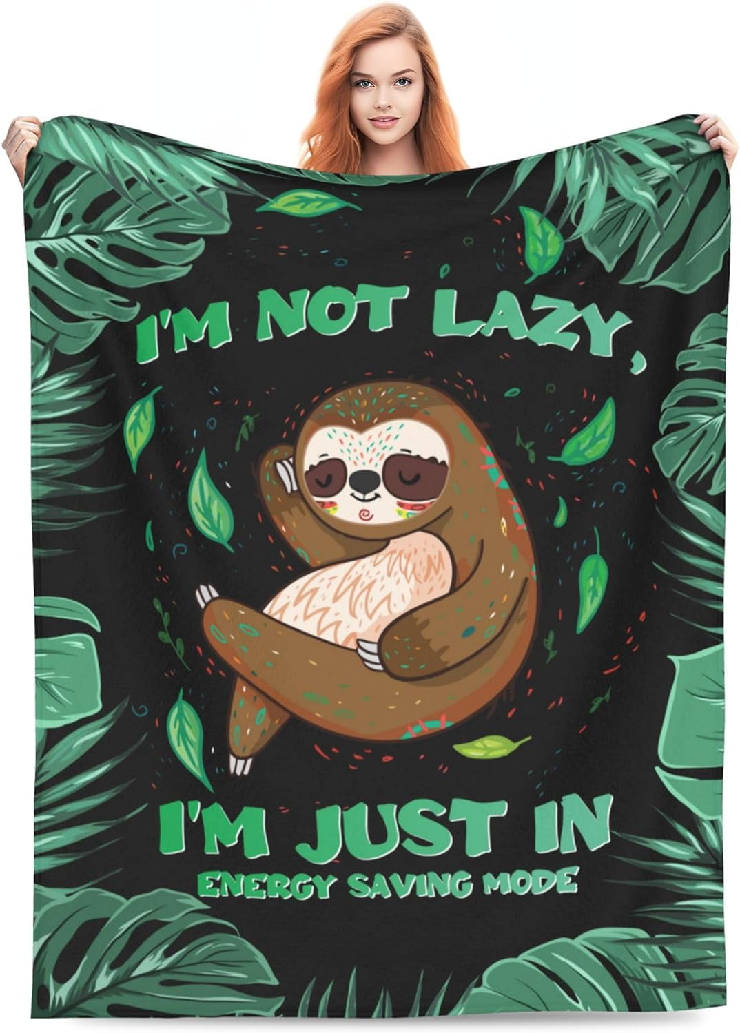 Cute Sloth Blanket Gifts for Kids Adults Soft Warm Lightweight Cozy ...