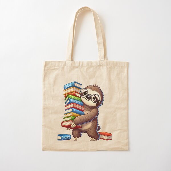 Cute Sloth Book Lover - Cozy Reading & Study Motivation Design Cotton ...