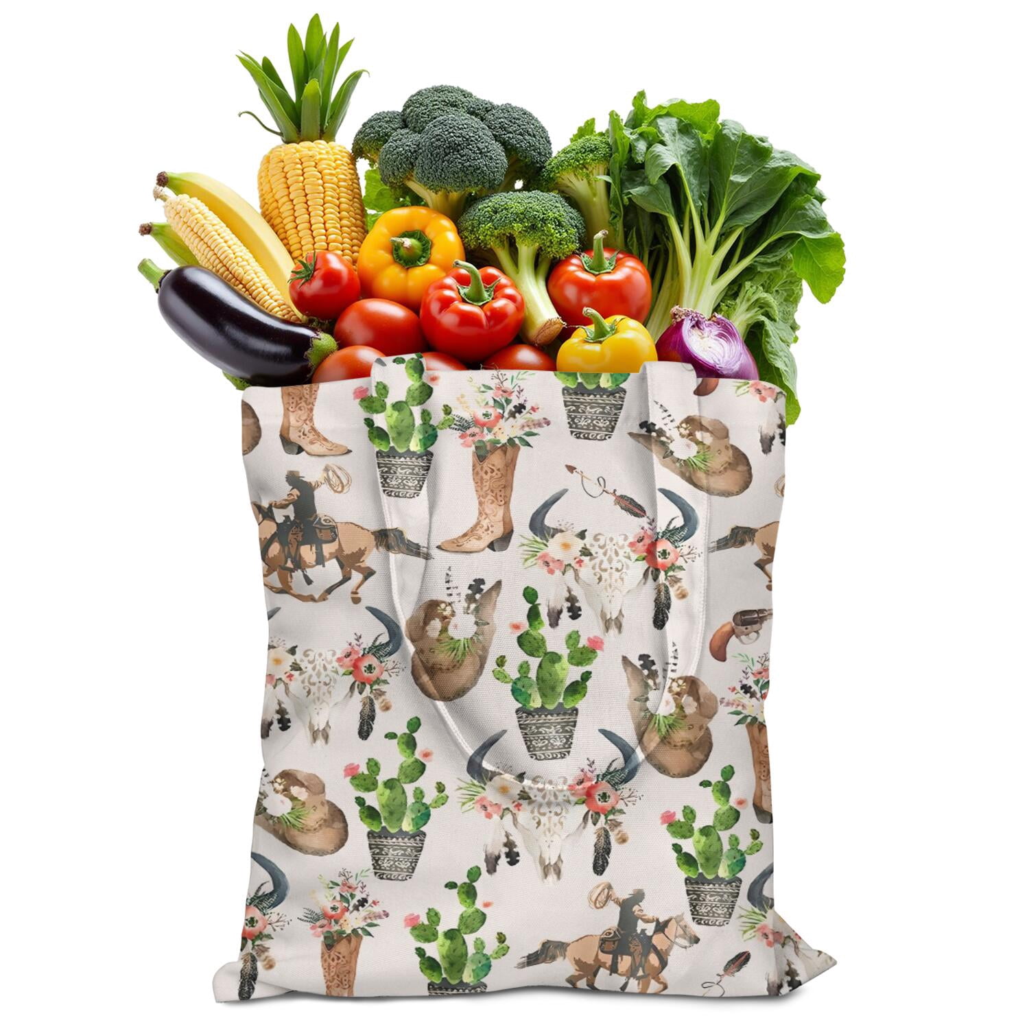 Cute Sloth Canvas Tote Bag – Watercolor Hanging Sloth & Tropical Floral ...