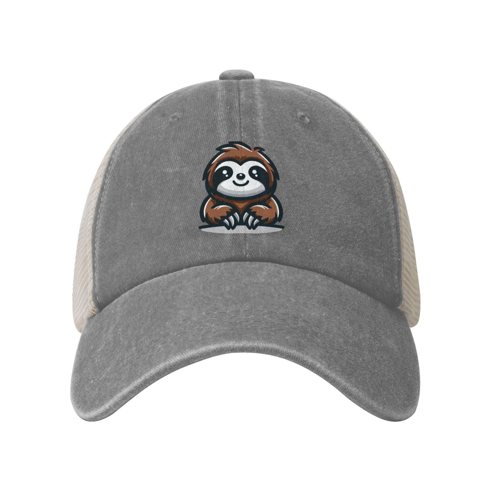 Cute Sloth Emblem Logo Unisex Cowboy Mesh Baseball Cap Adjustable ...