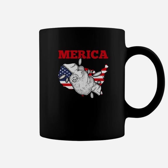 Cute Sloth Merica Usa Tees Funny Lazy Men Women Gifts Coffee - Walmart.com