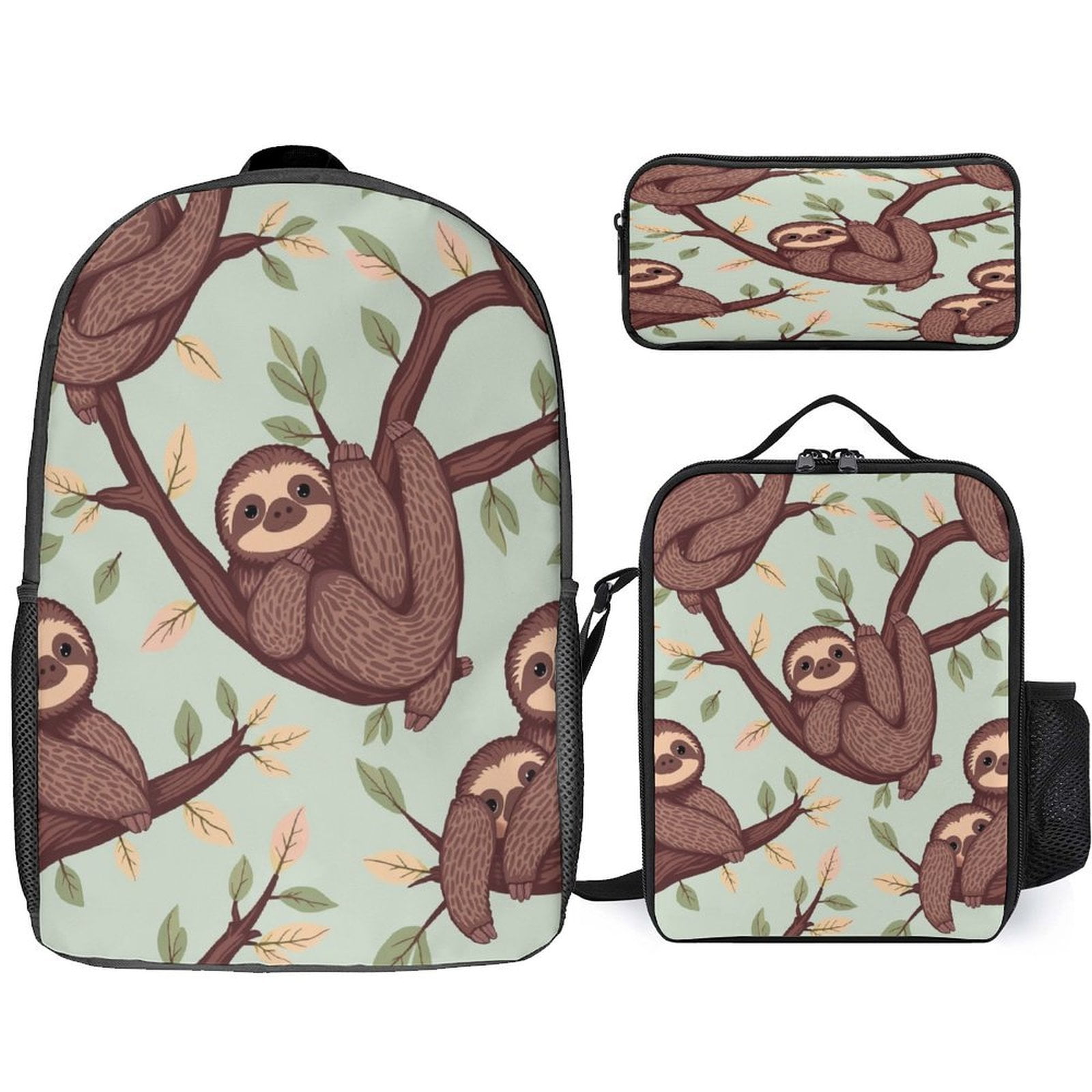 Cute Sloth Pattern 3pcs/Set Student Travel Bags Laptop Daypack Backpack ...
