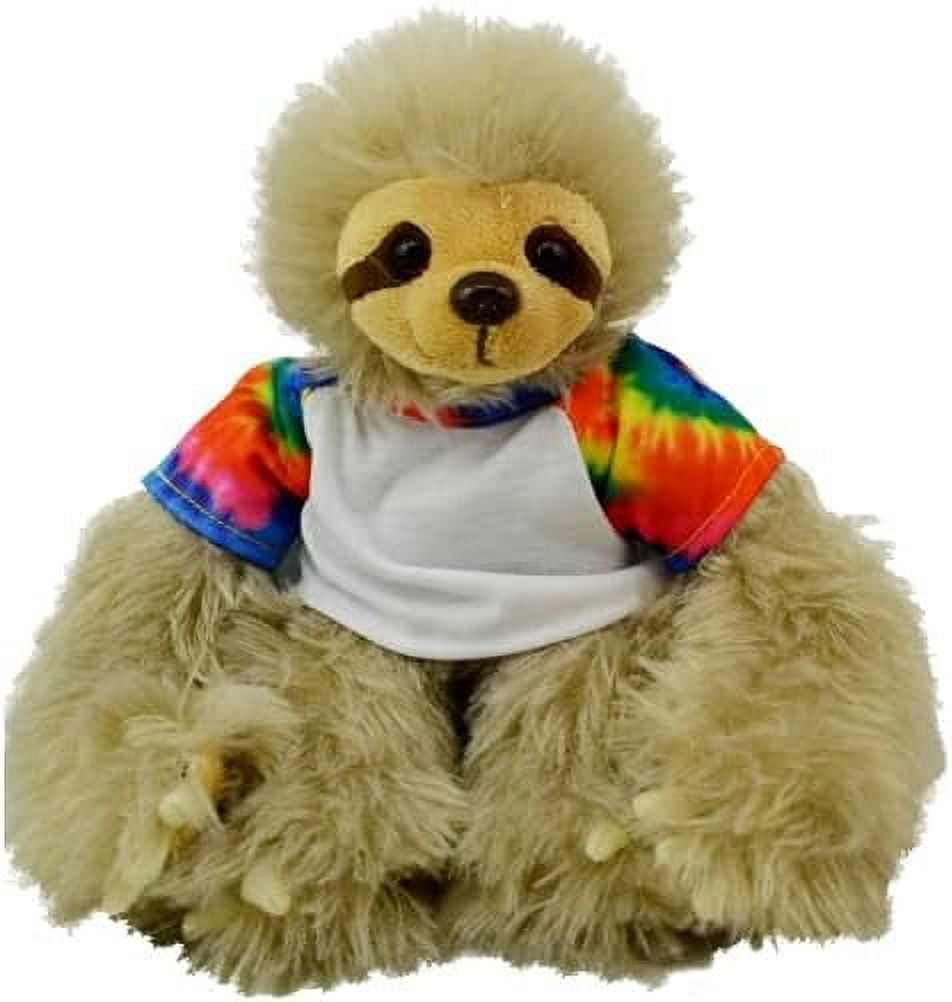 New Cute Sloth Stuffed Toy in Tie Dye T-Shirt - 8-inch Dressed Plush ...