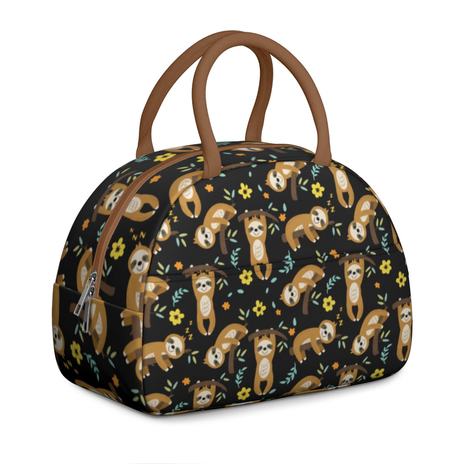 Cute Sloth in Jungle Lunch Bag – Floral Forest Theme with Tropical ...