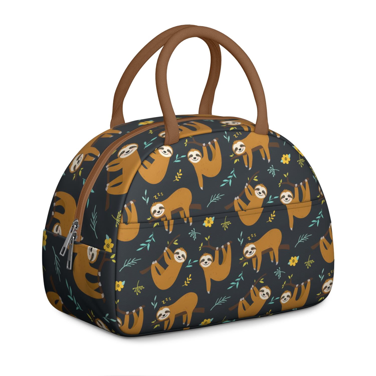Cute Sloth in Jungle Lunch Bag – Floral Forest Theme with Tropical ...