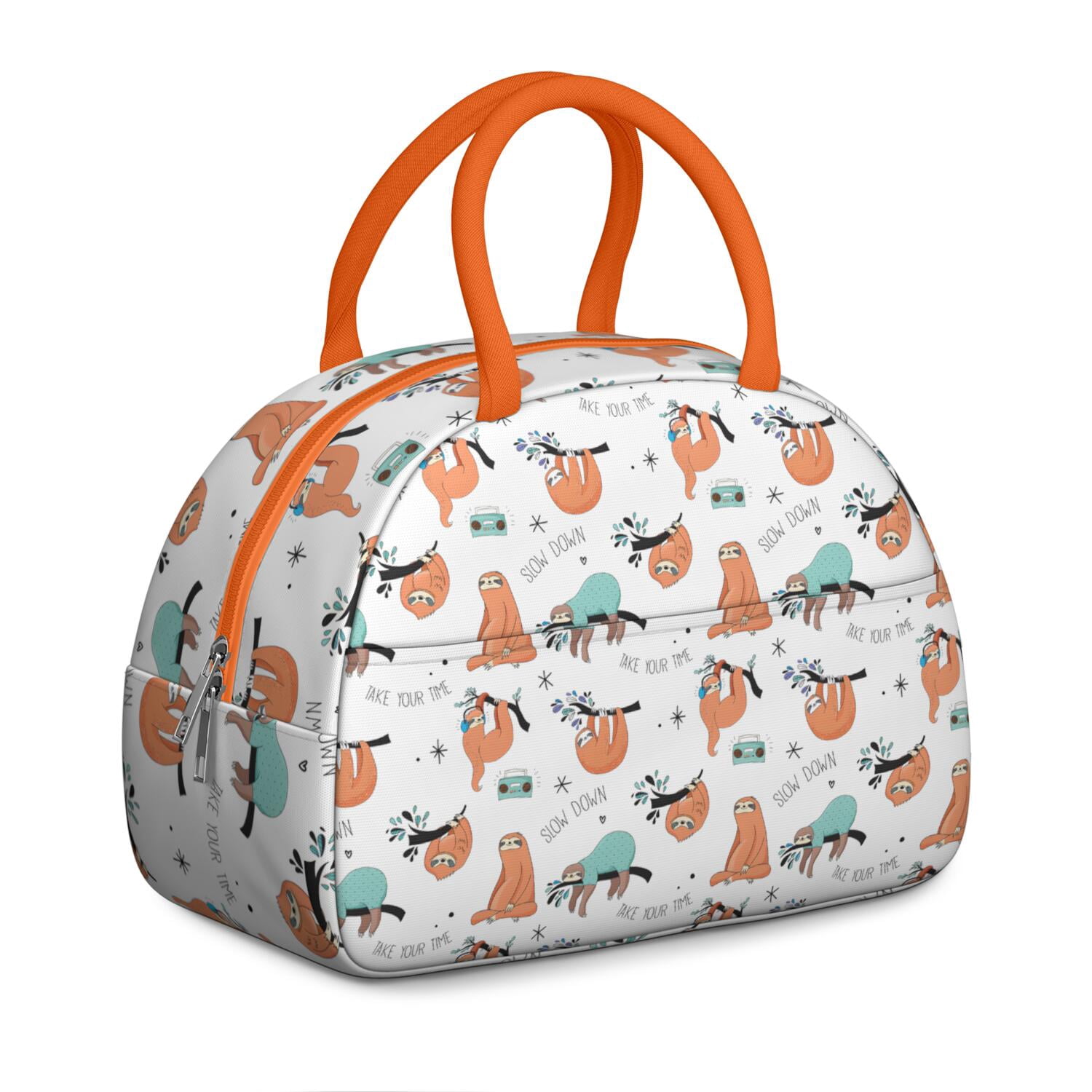 Cute Sloth in Jungle Lunch Bag – Floral Forest Theme with Tropical ...